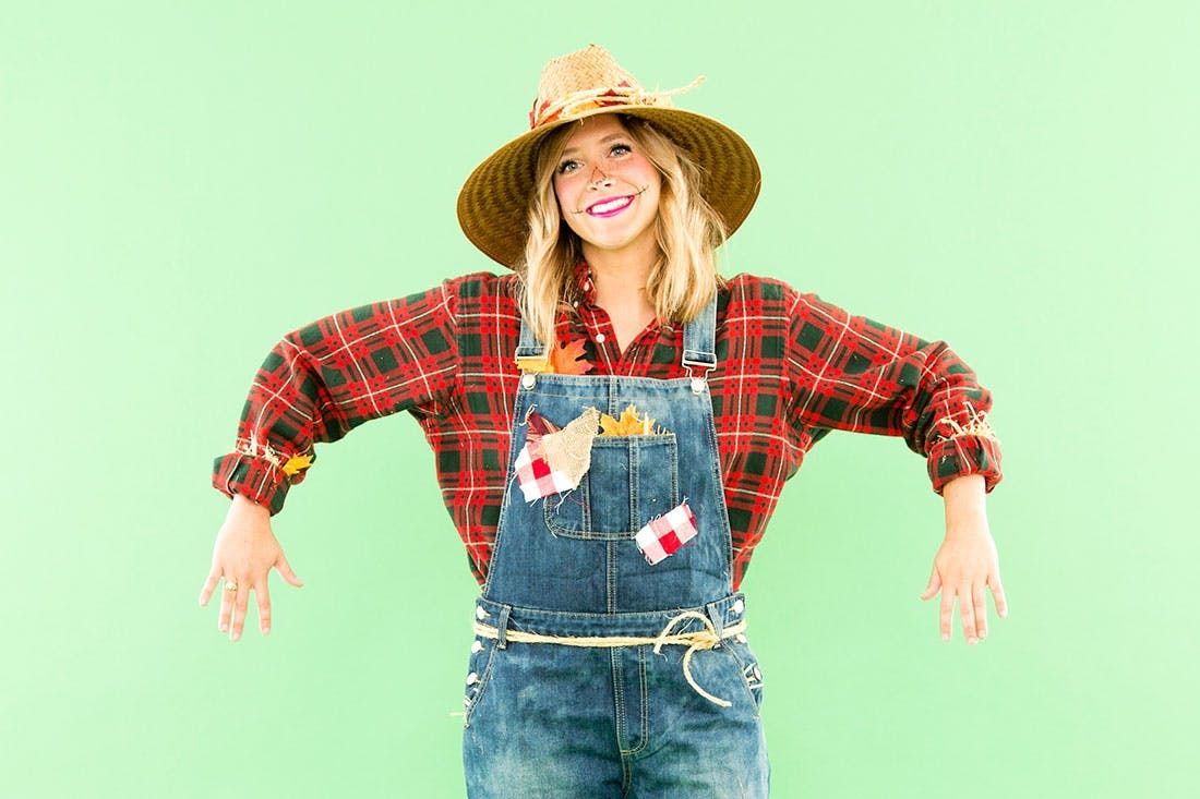Cute Scarecrow Costume With Overalls