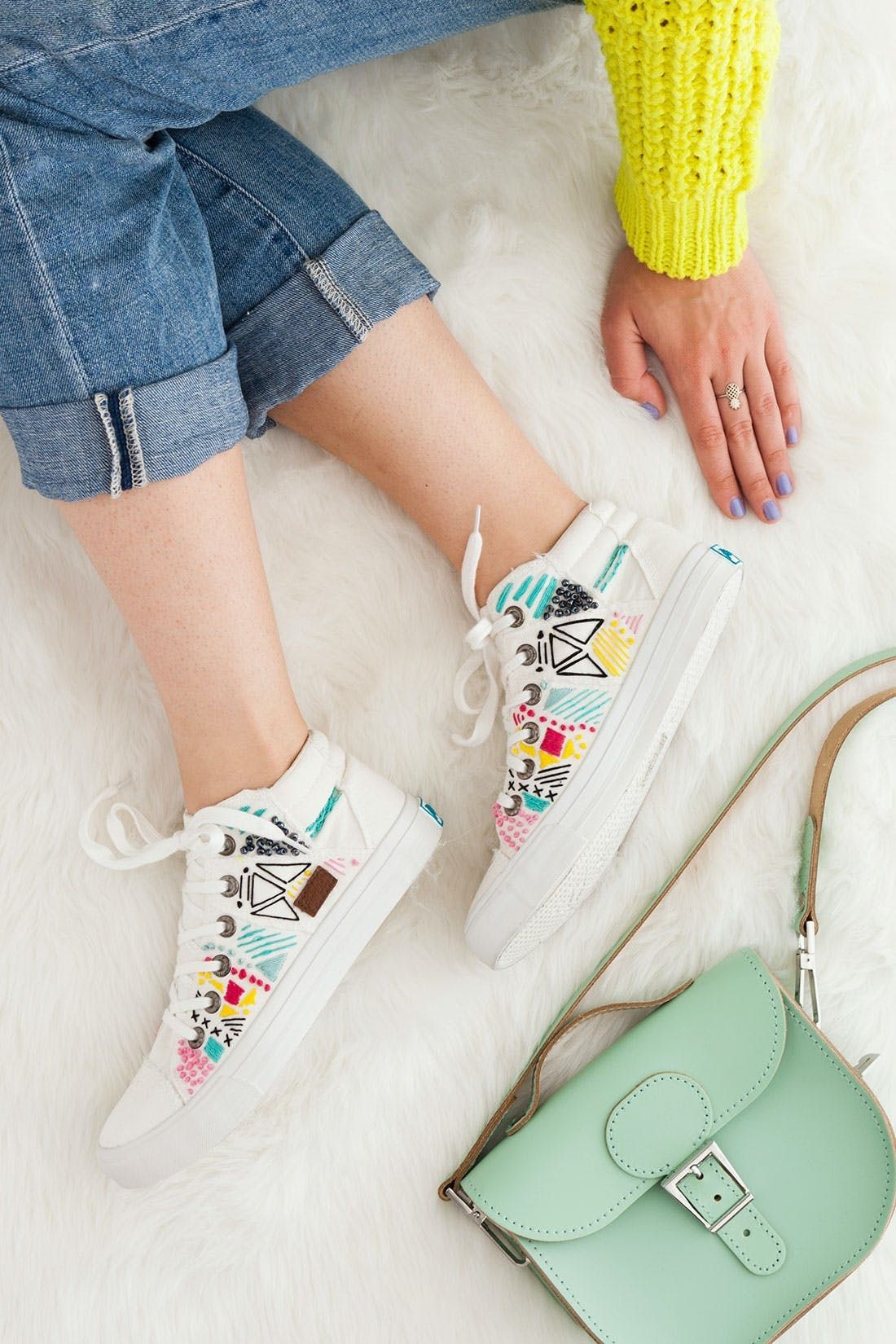 Forget the Hoop Embroider White Canvas Sneakers for Spring Brit Co