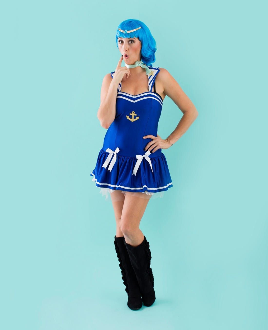 Halloween costumes with blue wigs store