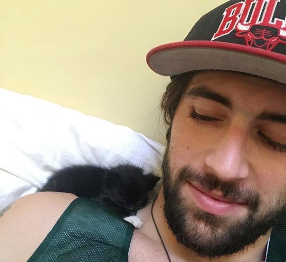 Runty Kitten Chooses His Rescuers to Be His Family for Life - Love Meow