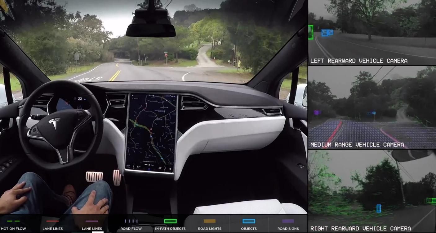 Video of Tesla Self-Driving Car As It Sees The Road - Gearbrain