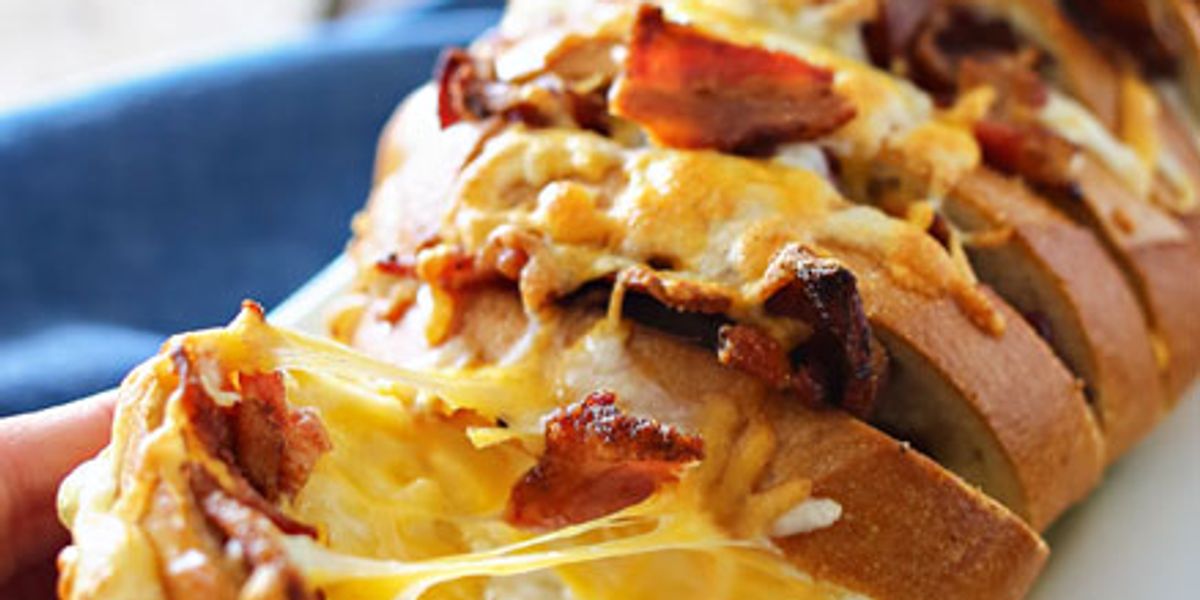 Cheesy Bacon Hasselback Bread - My Recipe Magic