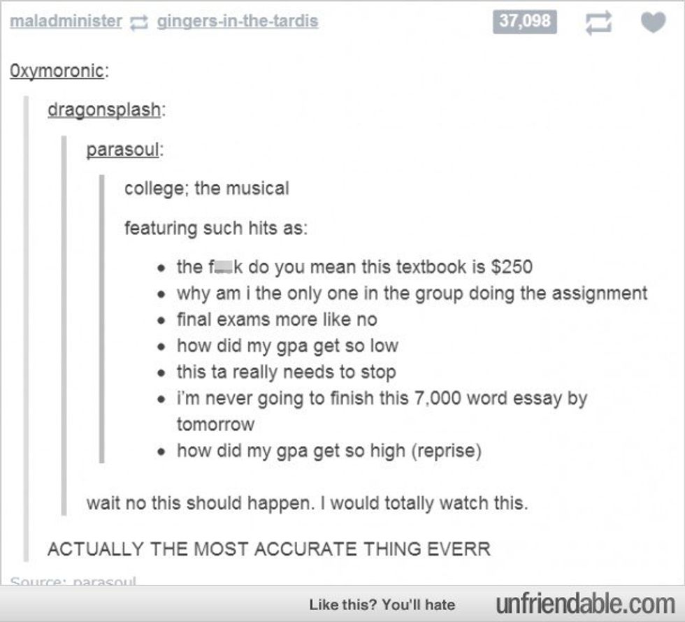 14 Tumblr Posts Only College Students Understand