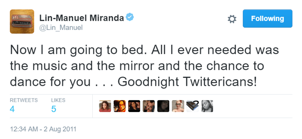 17 Of Lin-Manuel Miranda's Most Inspiring Goodnight Tweets