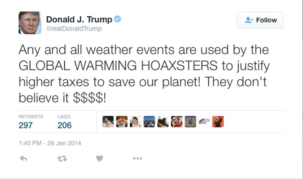 The Dumbest Tweets Donald Trump Has Made About Climate Change