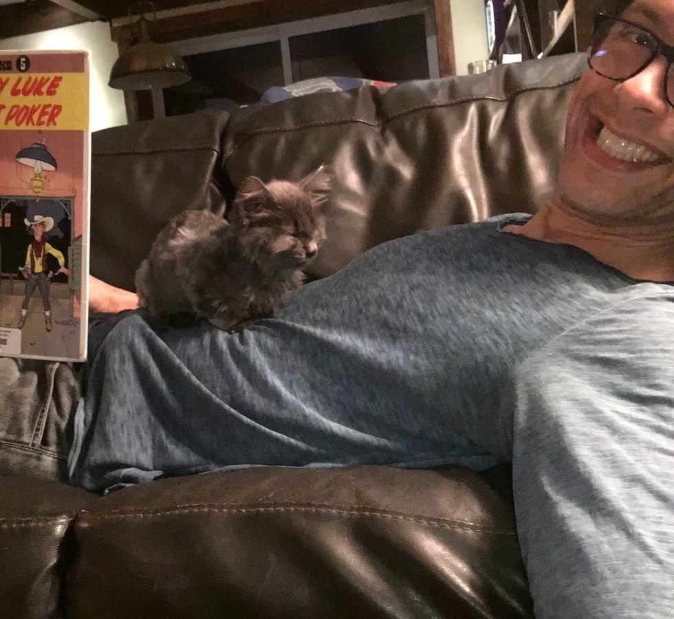 Scraggly Cat Found by the Road Comes Running When a Man Stopped for Her ...