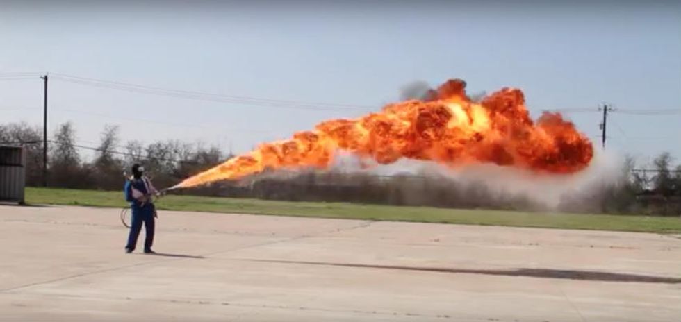 Extreme Slow Motion Video of 50-Foot Flamethrower Is Going Viral for ...