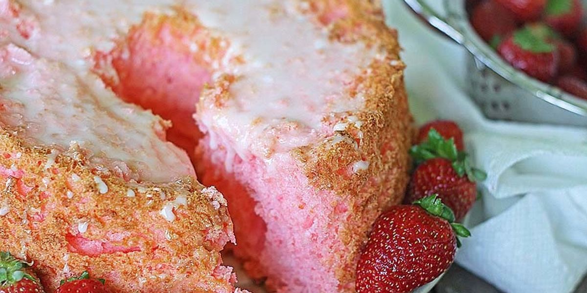 Pink Lemonade Angel Food Cake - My Recipe Magic