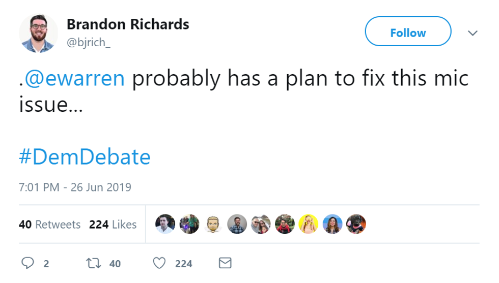 Tweets from the democrats debate