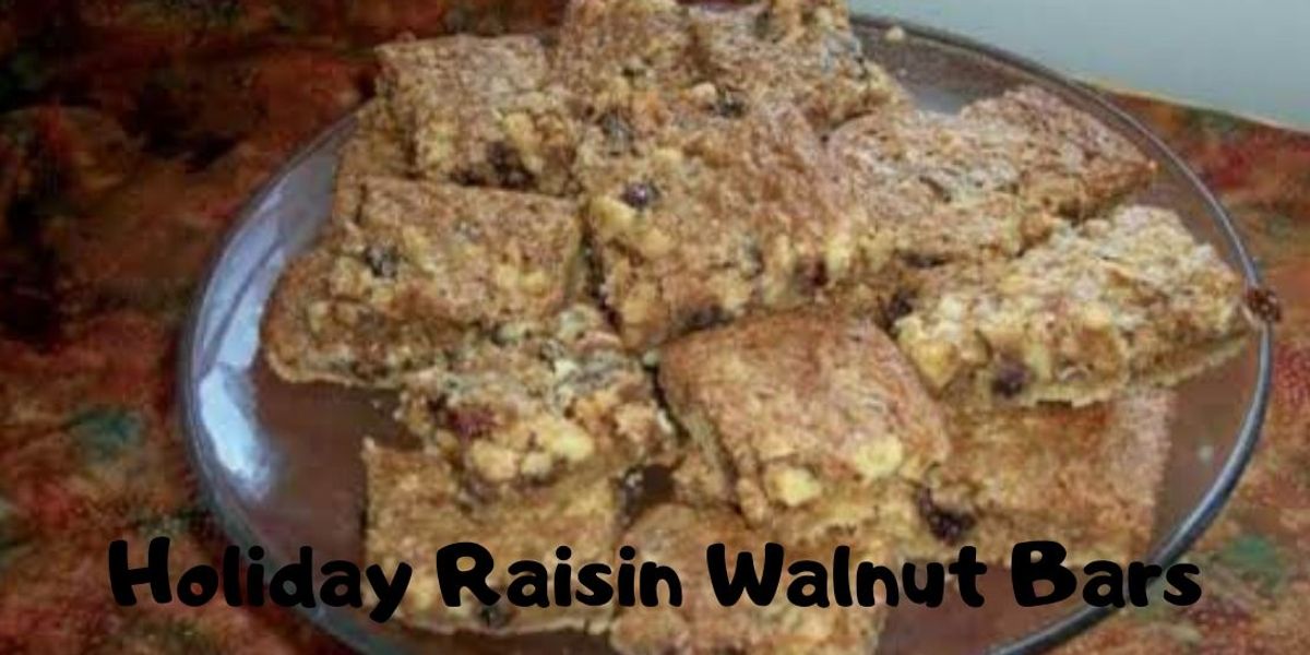 Holiday Raisin Walnut Bars - My Recipe Magic