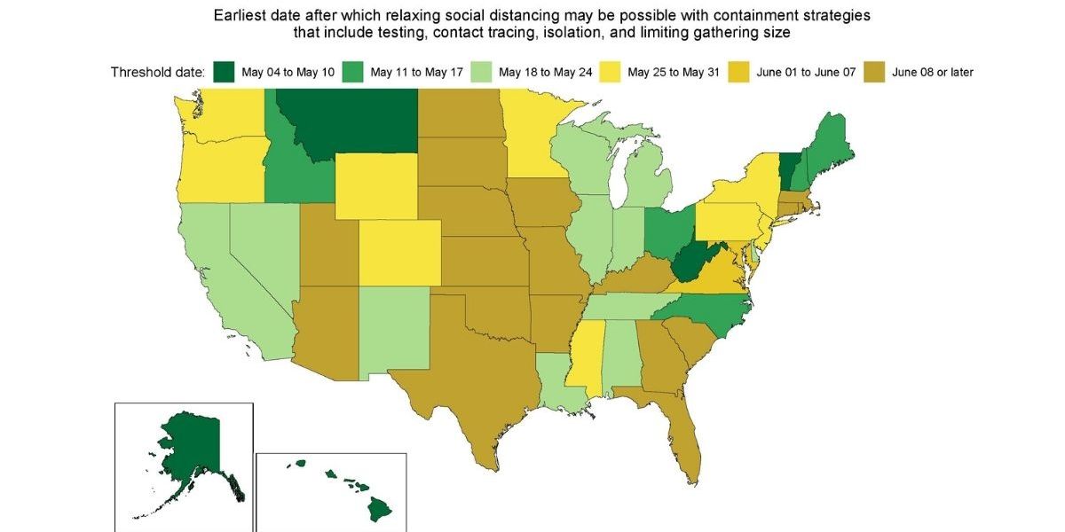 University of Washington map shows when each state can start to ...