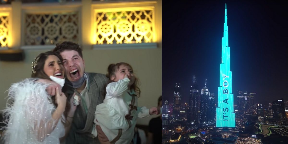 Anas And Asala Marwah Use Burj Khalifa For Gender Reveal Video Comic Sands
