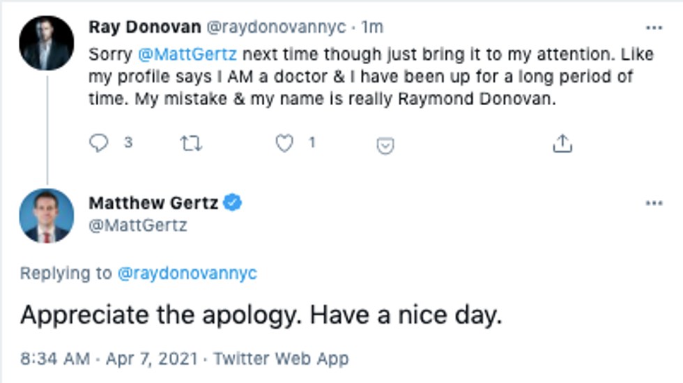 People keep confusing this guy on Twitter with Rep. Matt Gaetz and he's ...