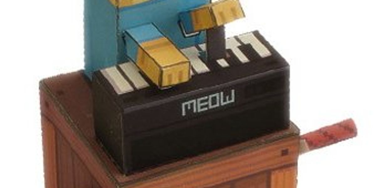 Papercraft Keyboard Cat - Love Meow