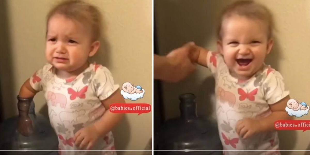 Baby pranks parents into thinking her arm is stuck in a jug - Upworthy