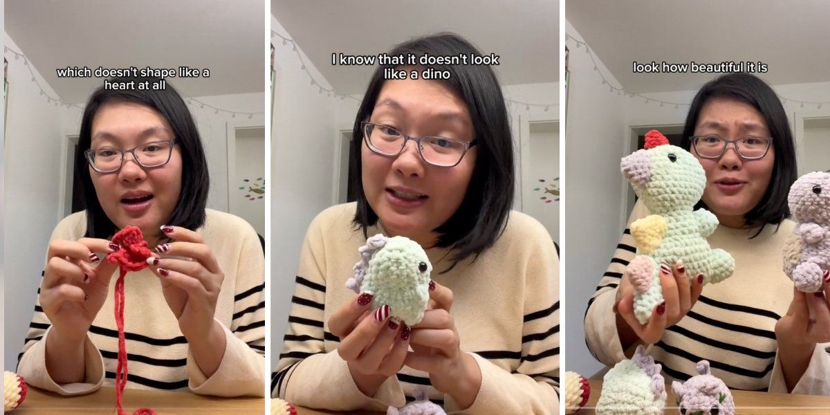 Woman's first crochet projects in adorably inspiring video - Upworthy