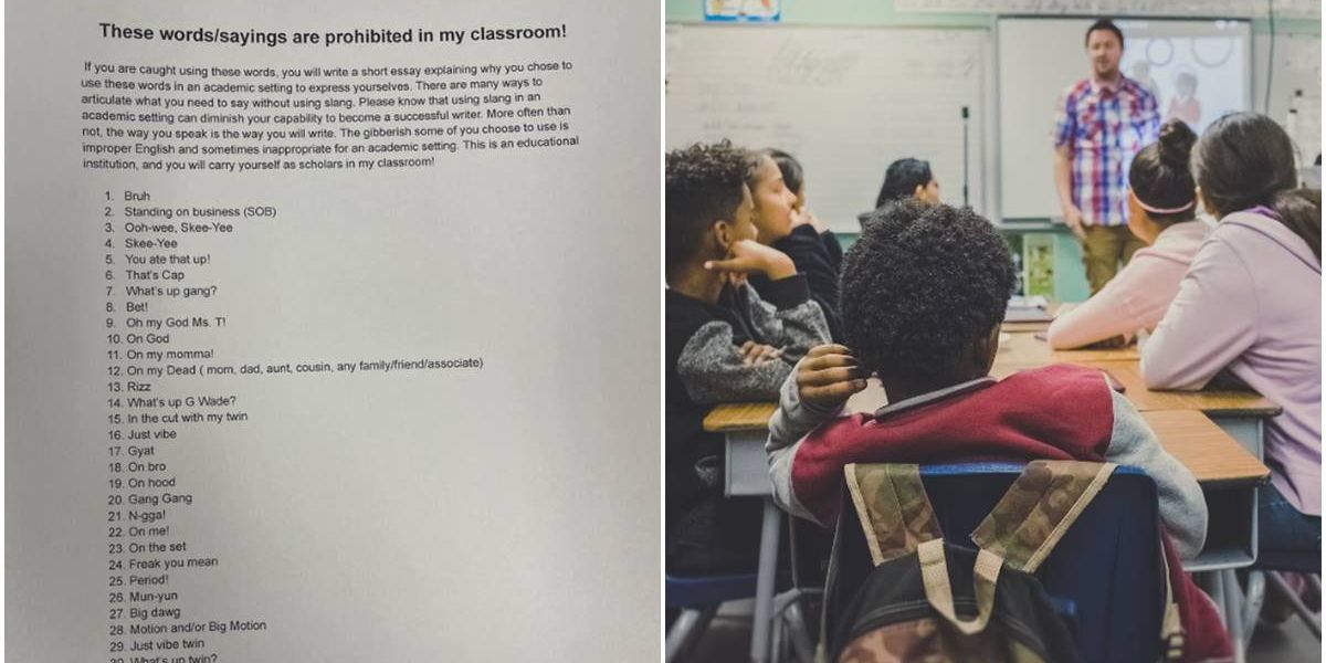 Teacher bans 32 slang words in class - Upworthy