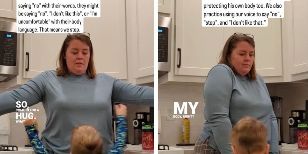 Mom uses body language to teach son about consent - Upworthy