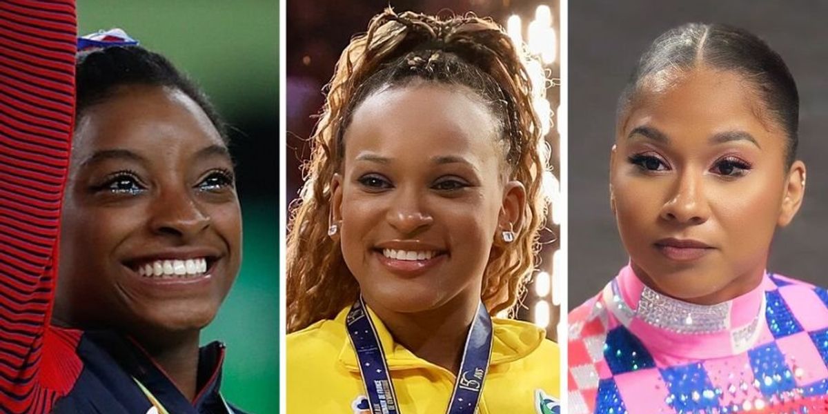 Simone Biles and Jordan Chiles bow to Rebeca Andrade - Upworthy