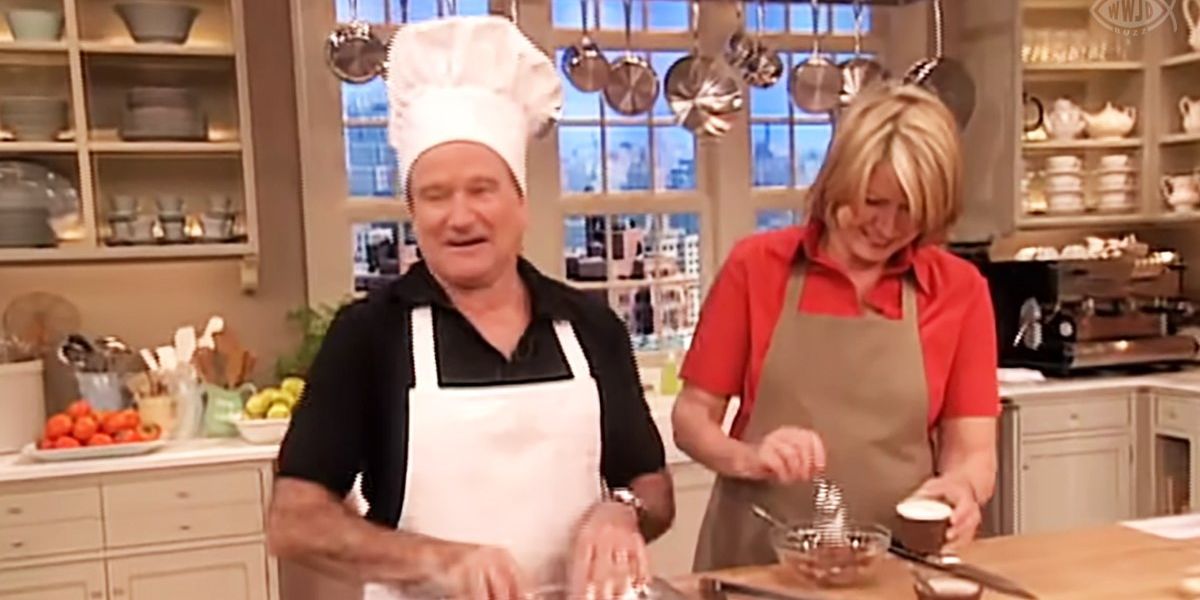 Robin Williams cracks up Martha Stewart while cooking tacos - Upworthy