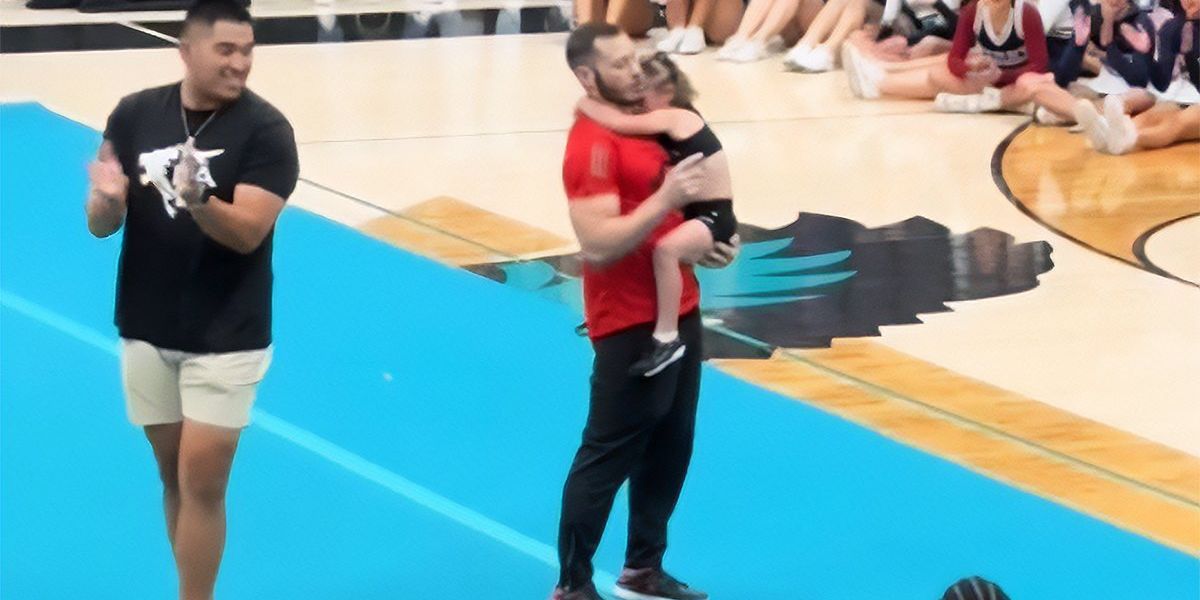 Young girl breaks down in tears during cheerleader routine but nails it ...