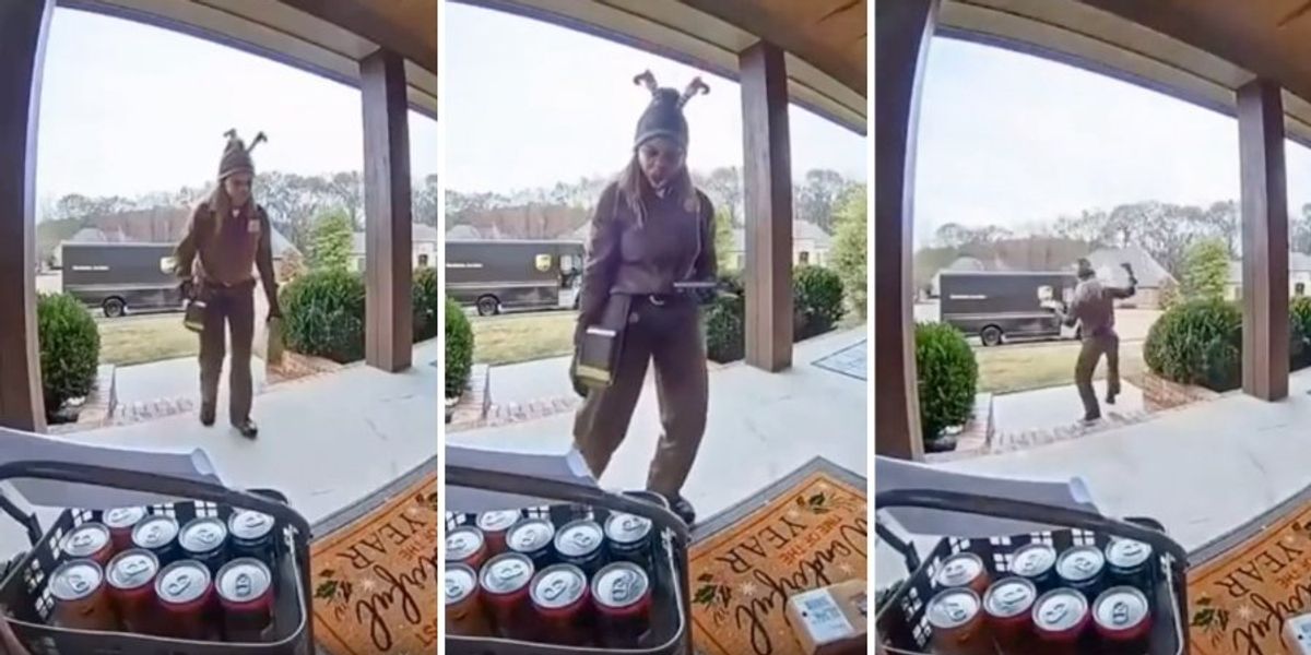 Doorbell camera catches UPS driver dancing with joy after free snack ...