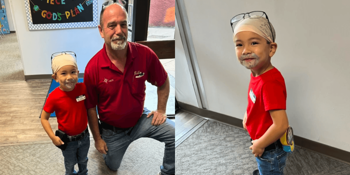 Preschooler dresses up like school custodian for career day - Upworthy