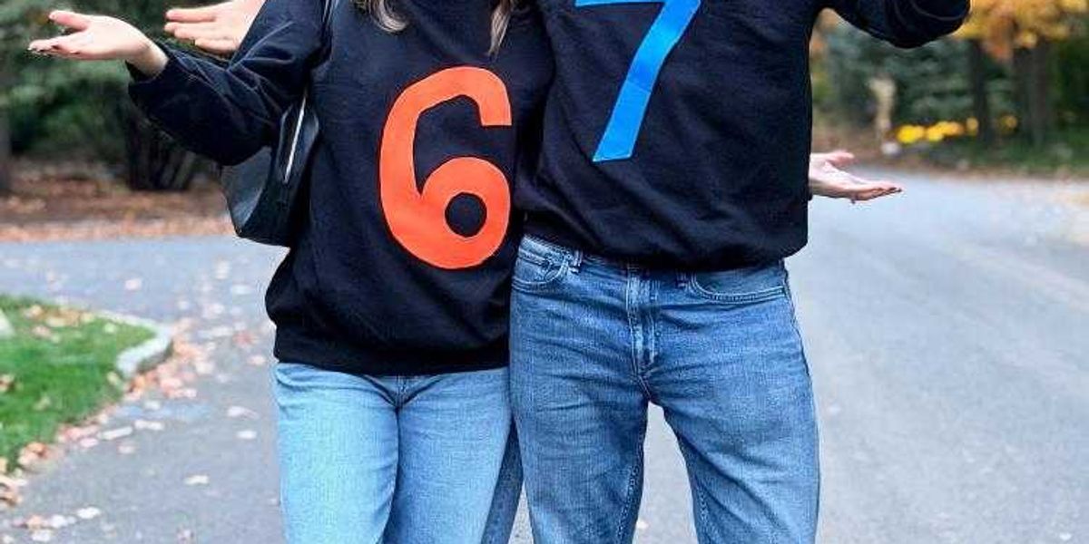 Millennial couple boasts hilarious '6 7' Halloween costume to the ...