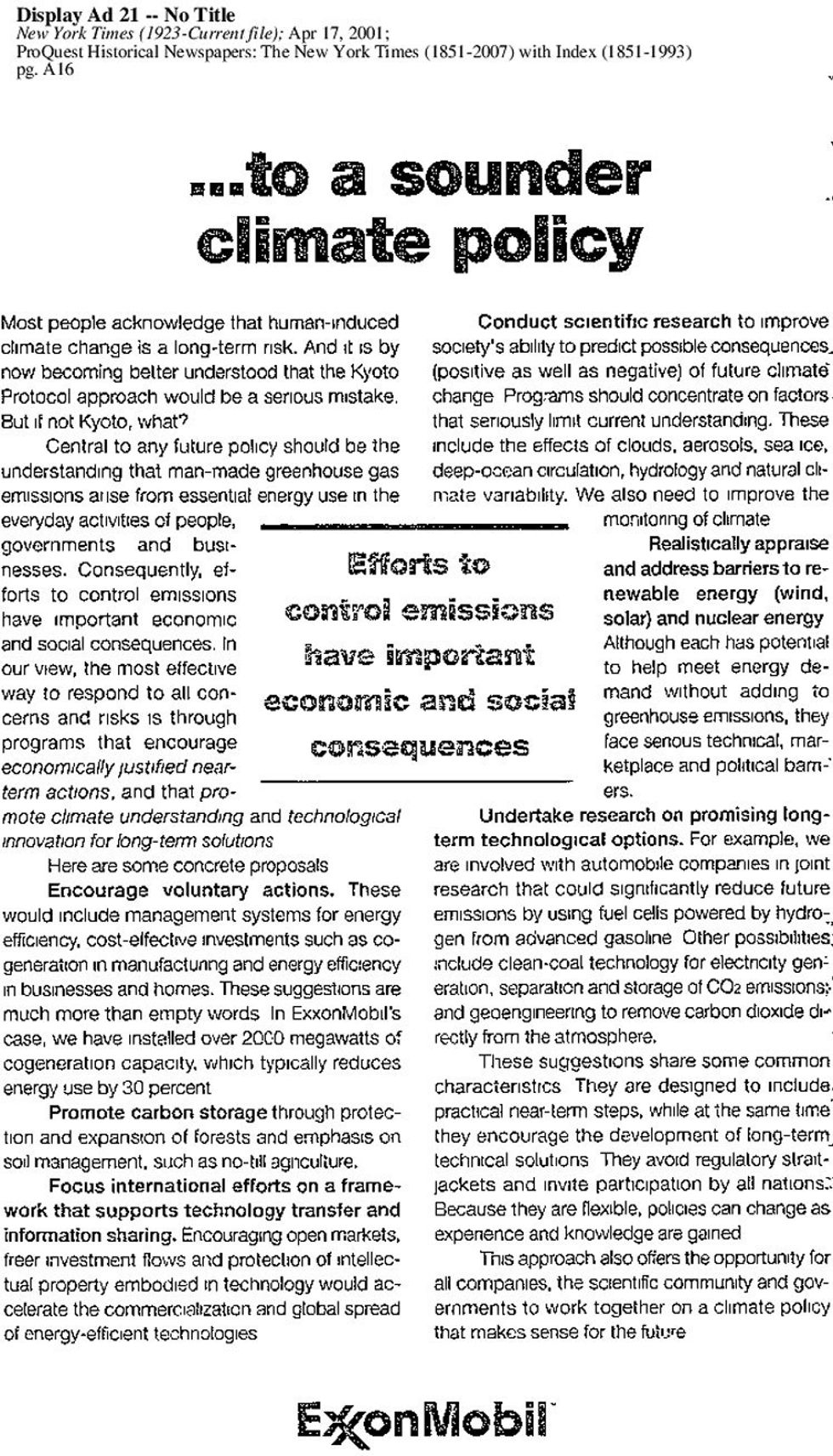 Exxon Advertised Against Climate Change for Decades After Top ...