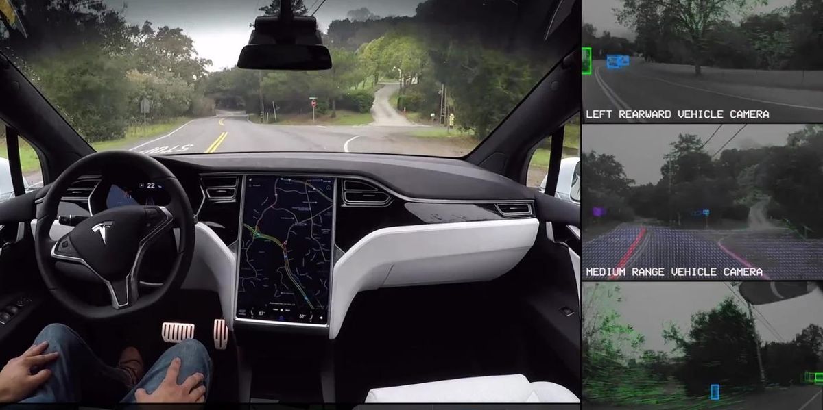Video of Tesla Self-Driving Car As It Sees The Road - Gearbrain