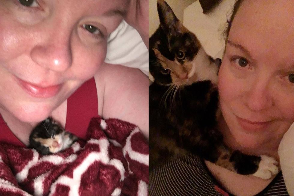 Orphaned Kitten Saved by Woman, Who is a Survivor Just Like Her - Love Meow