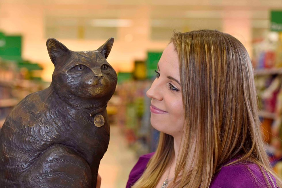 Store Cat Immortalized with His Own Statue at Supermarket That He Made ...