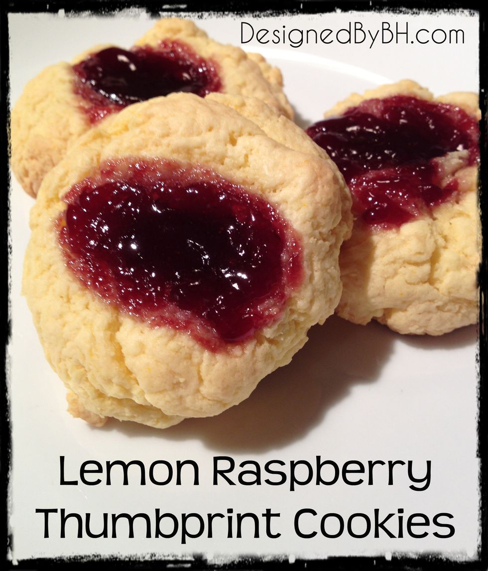 Lemon Raspberry Thumbprint Cookies - My Recipe Magic