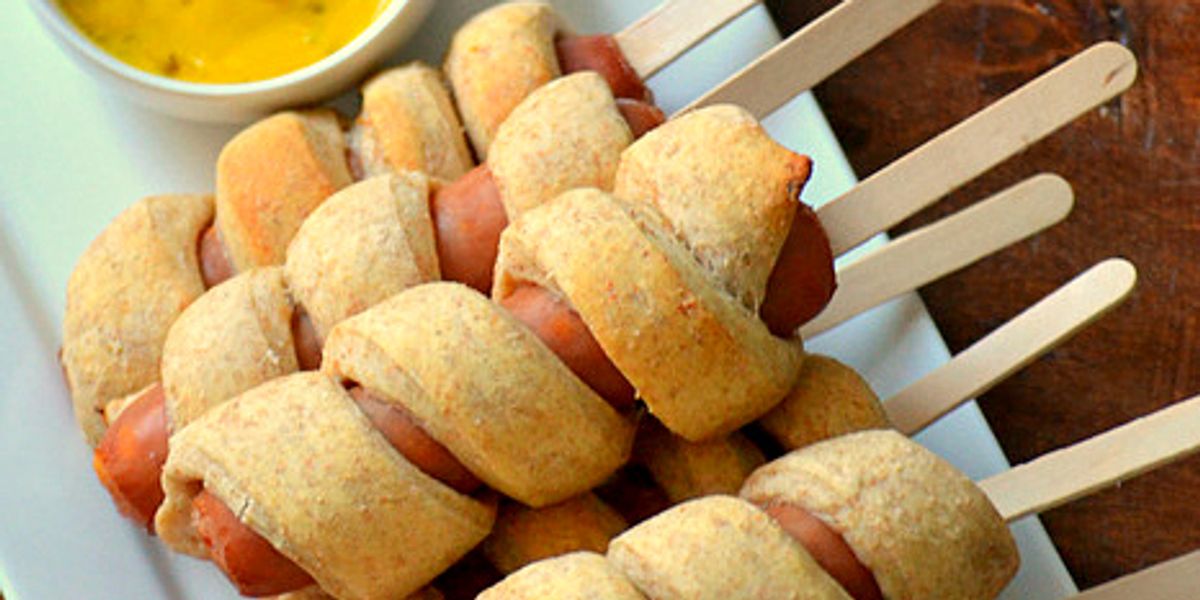 Spiral-Wrapped Sausages on a Stick - My Recipe Magic