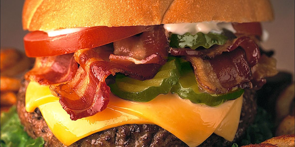 Giant Bacon and Cheddar Burger - My Recipe Magic