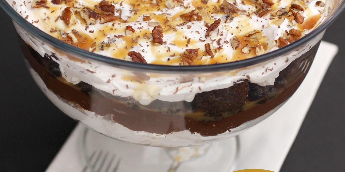 Turtle Brownie Trifle - My Recipe Magic