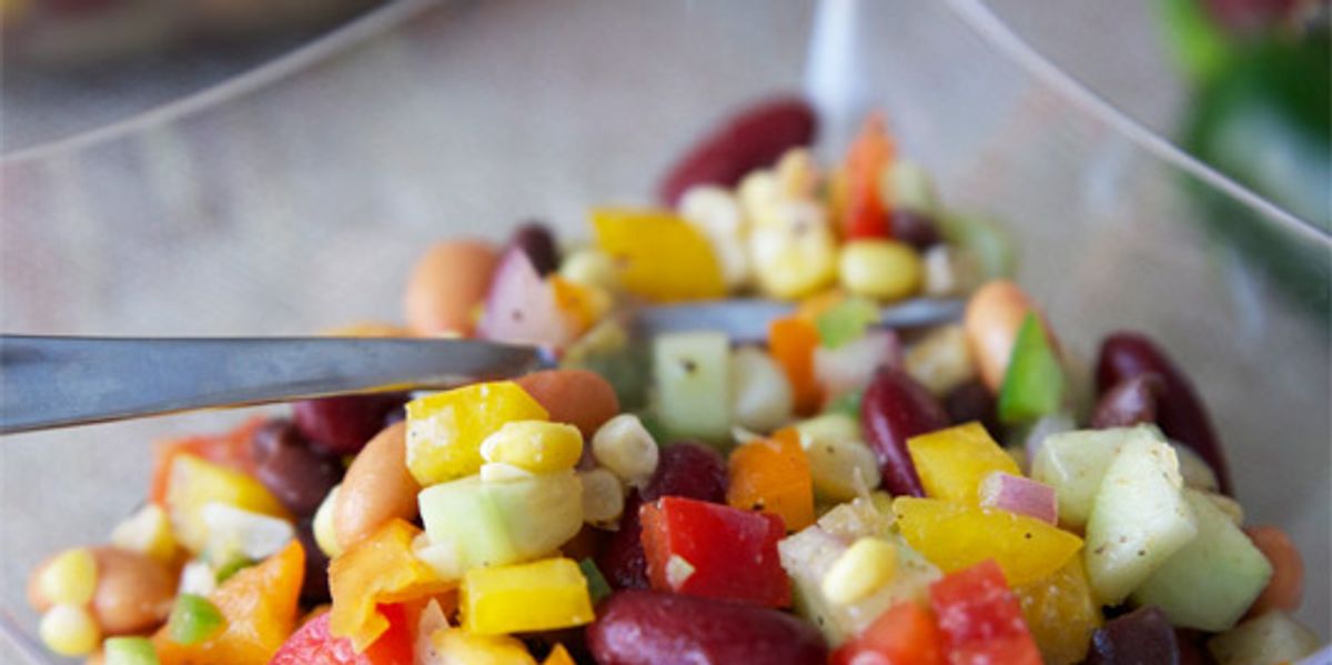 Three Bean Salad with Corn & Peppers - My Recipe Magic