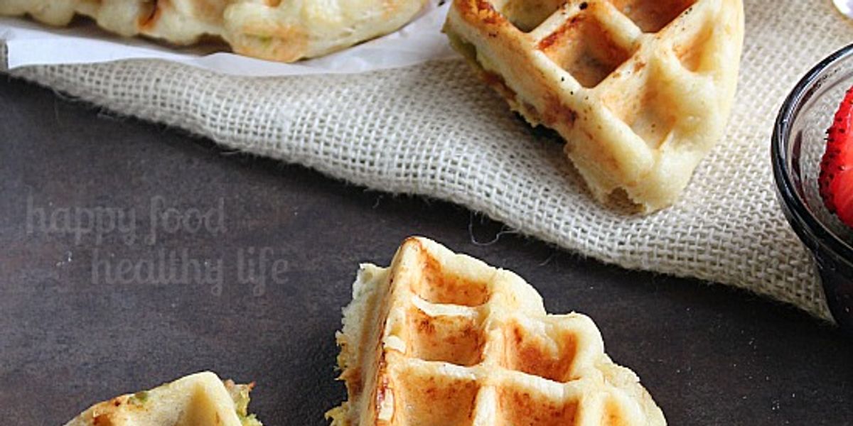 Savory Egg Scramble Stuffed Waffles - My Recipe Magic