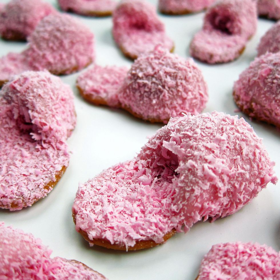 Pink Fuzzy Slipper Cookies - My Recipe Magic