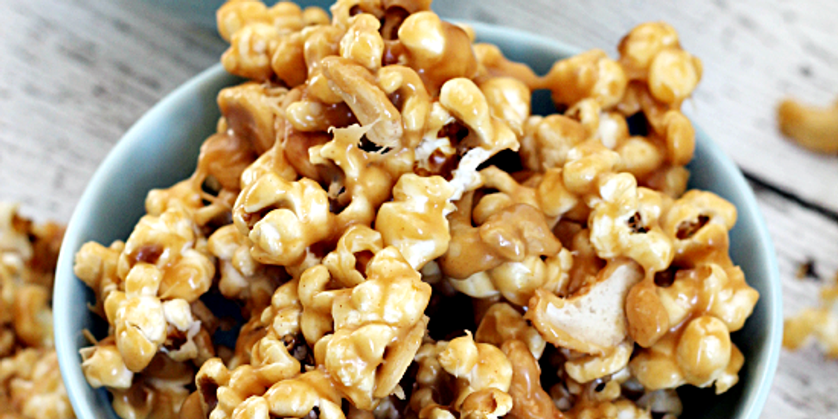Peanut Butter Cashew Popcorn - My Recipe Magic