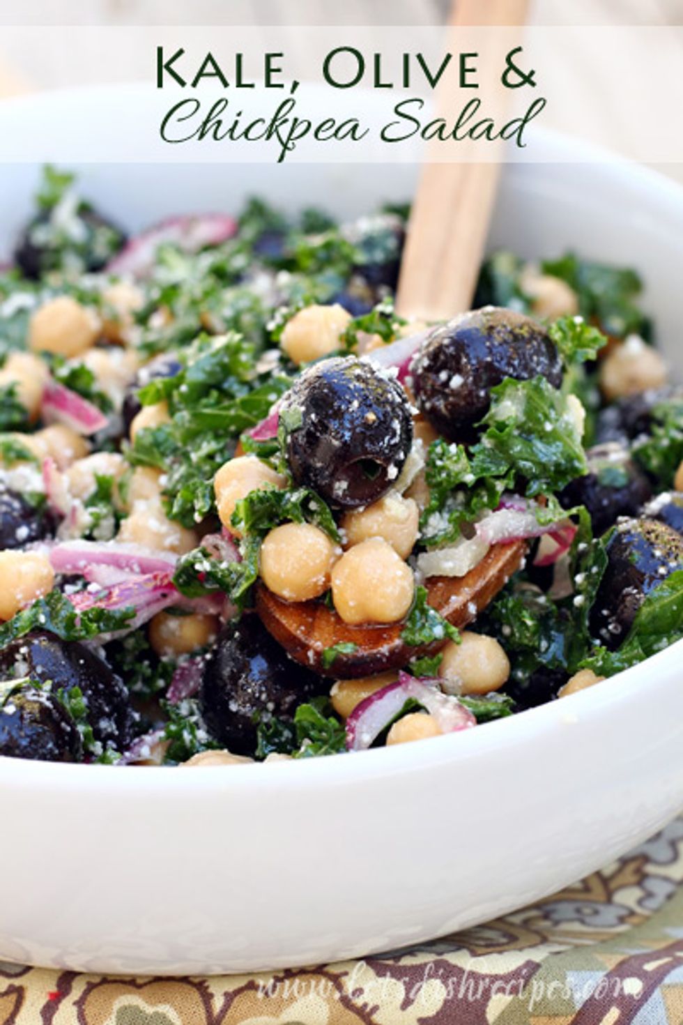 Kale, Olive & Chickpea Salad - My Recipe Magic