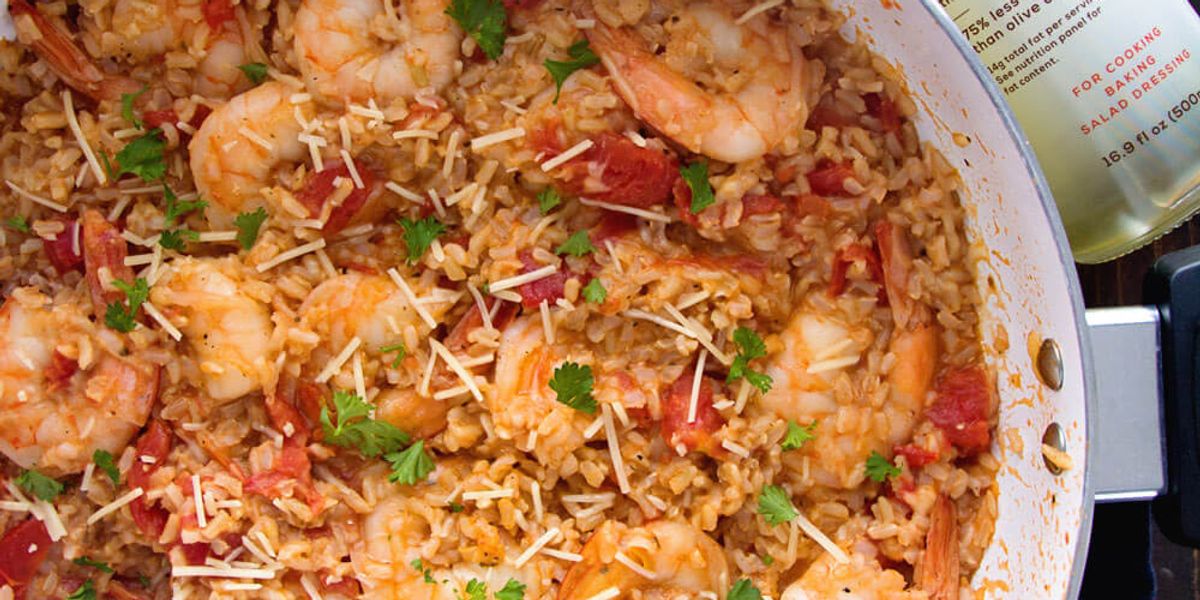 Light Italian Shrimp & Rice Skillet - My Recipe Magic