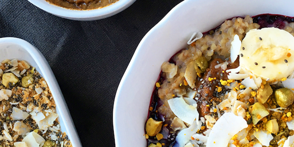 BREAKFAST BULGUR WITH BLUEBERRY SAUCE - My Recipe Magic