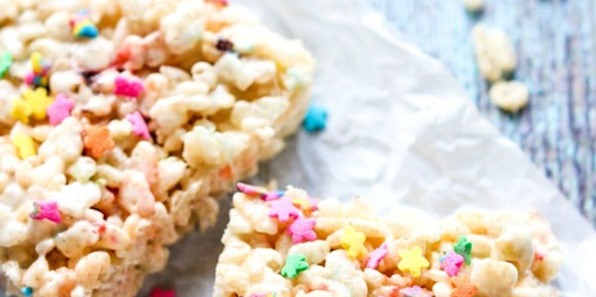 Cake Batter Rice Krispie Treats - My Recipe Magic