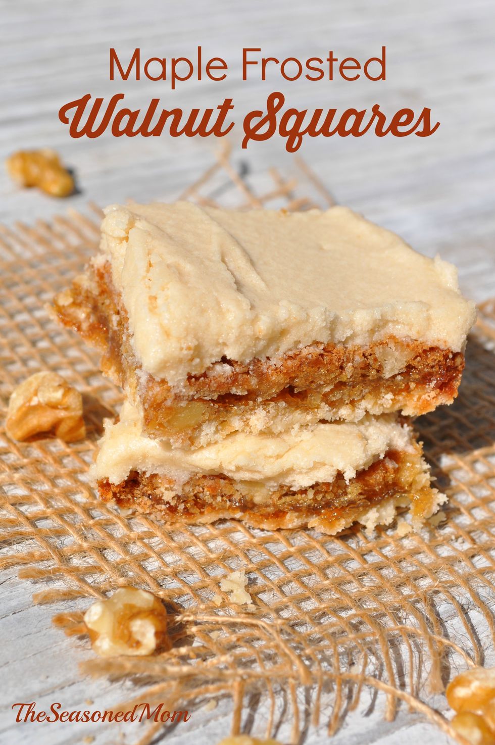 Maple Frosted Walnut Squares - My Recipe Magic