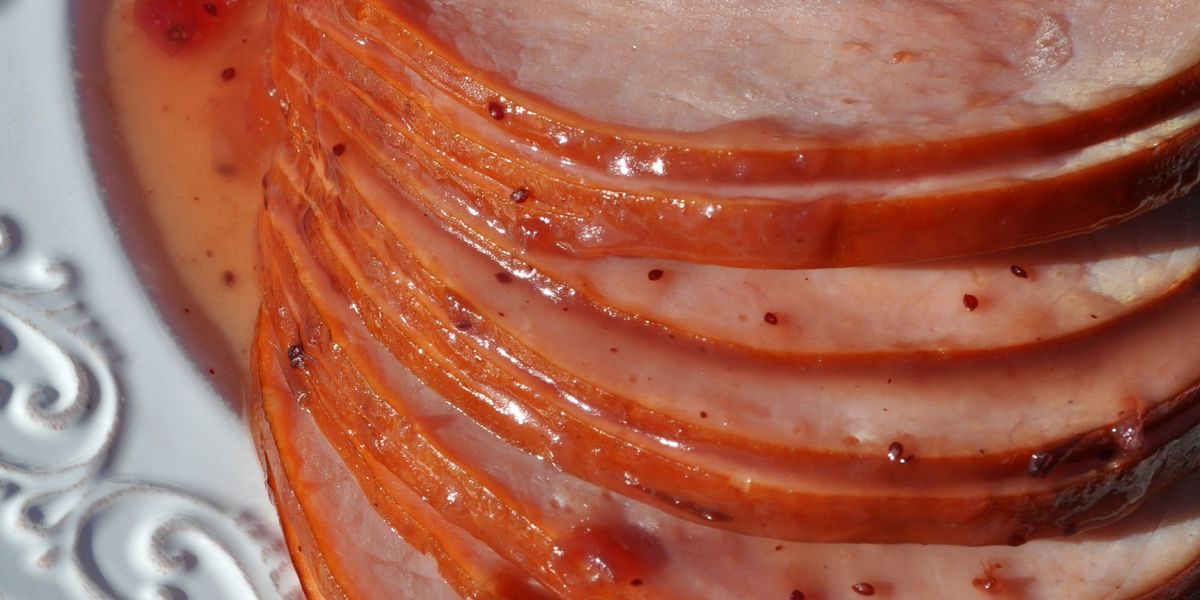 Slow Cooker Cranberry Raspberry Glazed Ham - My Recipe Magic