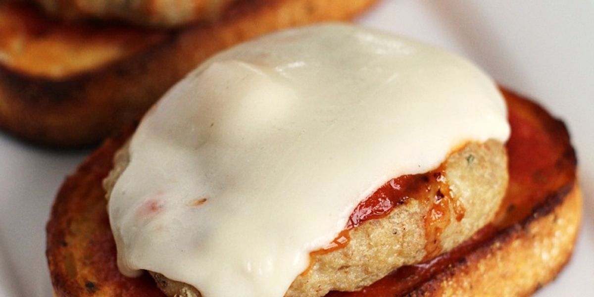 Open Faced Chicken Parmesan Burger - My Recipe Magic