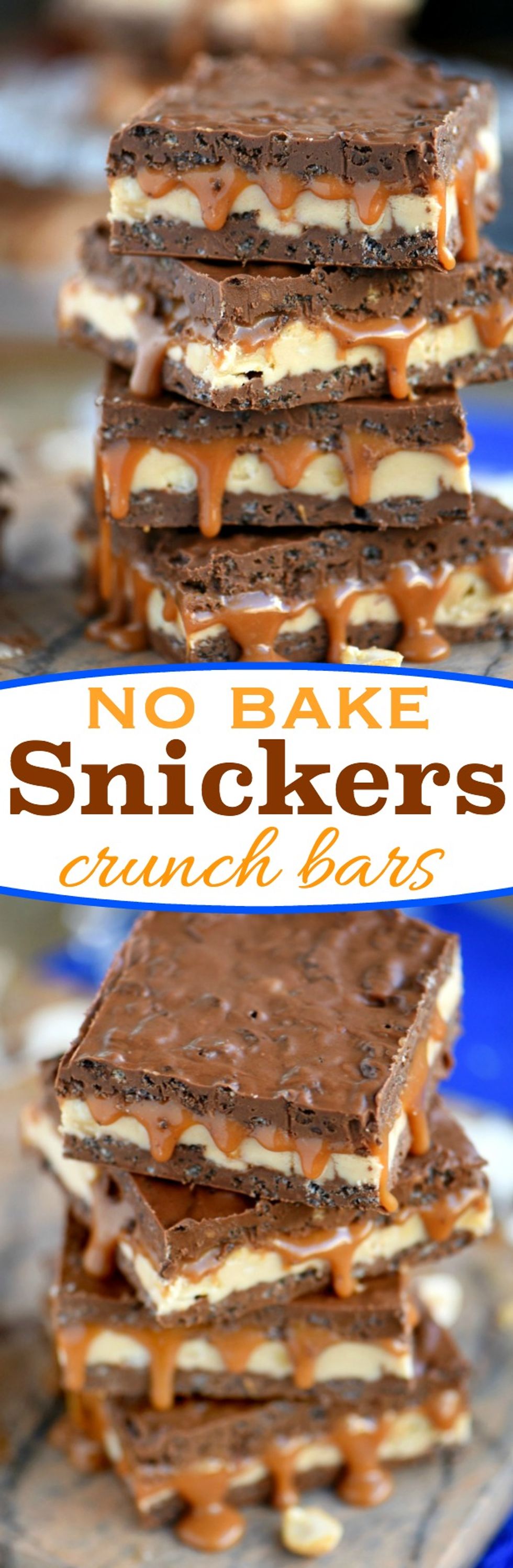 No Bake Snickers Crunch Bars - My Recipe Magic