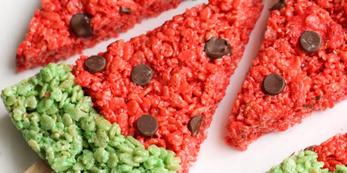 rice krispies watermelon treats - My Recipe Magic