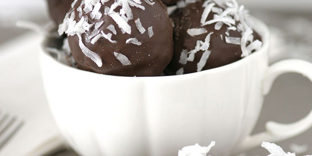 Coconut Bon Bons Dipped in Dark Chocolate - My Recipe Magic